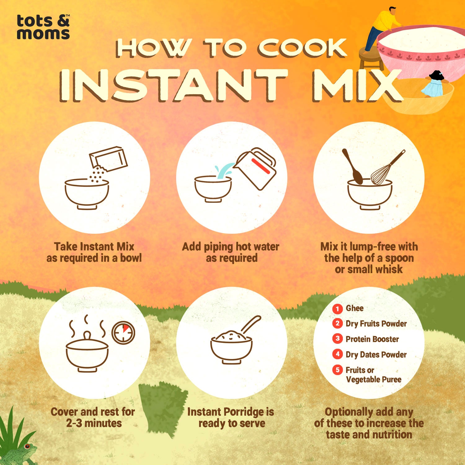 Instant Dalia Dates & Almonds | Organic Instant Mix – Tots & Moms